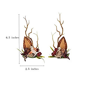 TOECWEGR Christmas Reindeer Antlers Headband Hair Clips Hair Hoop Girl Holiday Beauty Headdress (Christmas 9752s05M)