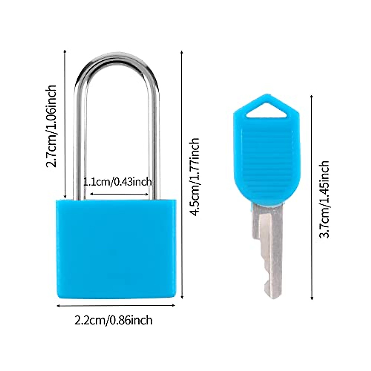 4 Pcs Suitcase Lock with Keys, Small Luggage Locks Metal Padlocks Luggage Padlocks Multicolor Mini Padlock Keyed Padlock for Backpack Locker Lock School Gym, 4 Colors