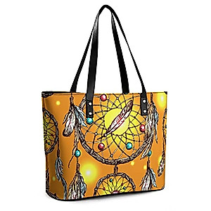 Womens Handbag Dreamcatchers Leather Tote Bag Top Handle Satchel Bags For Lady