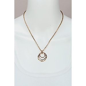 SPUNKYsoul 3 Circle Handmade Necklace for Women (3-Toned with Gold Chain)