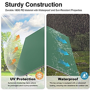 Outdoor Carport 10x20ft Heavy Duty Car Tent, Portable Garage Canopy Storage Shed, Car Shelter with Detachable Side Walls&Doors, All-Season Tarp for Car and Boat D Green