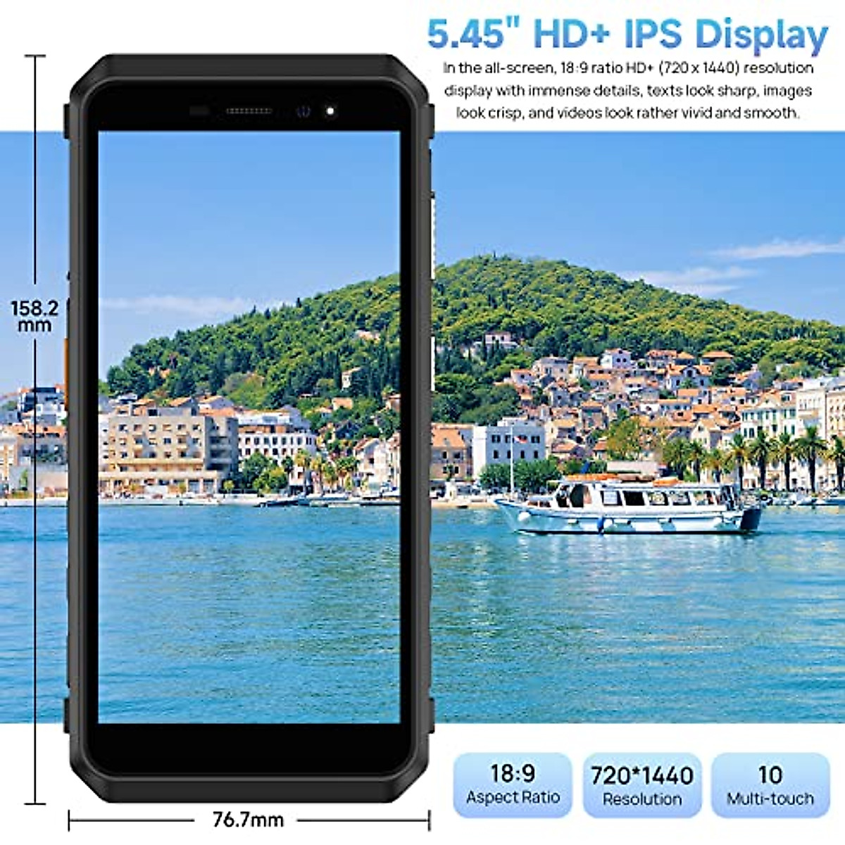 Ulefone Rugged Smartphone Android 13, Armor X11 8150mAh 8GB+32GB/256GB SD Mobile Phones, 16MP Underwater Camera 5.45" HD+ IP68/IP69K Waterproof 4G Dual SIM Unlocked Rugged Phone, Face ID/NFC/OTG/GPS