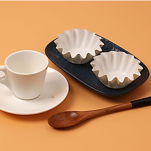 popokk 100 Pieces Wave White Cupcake Liners Flared Paper Baking Cups Wrappers Disposable Muffin Liners Muffin Case Trays for Muffins Baking,Cupcakes,Party Decorations