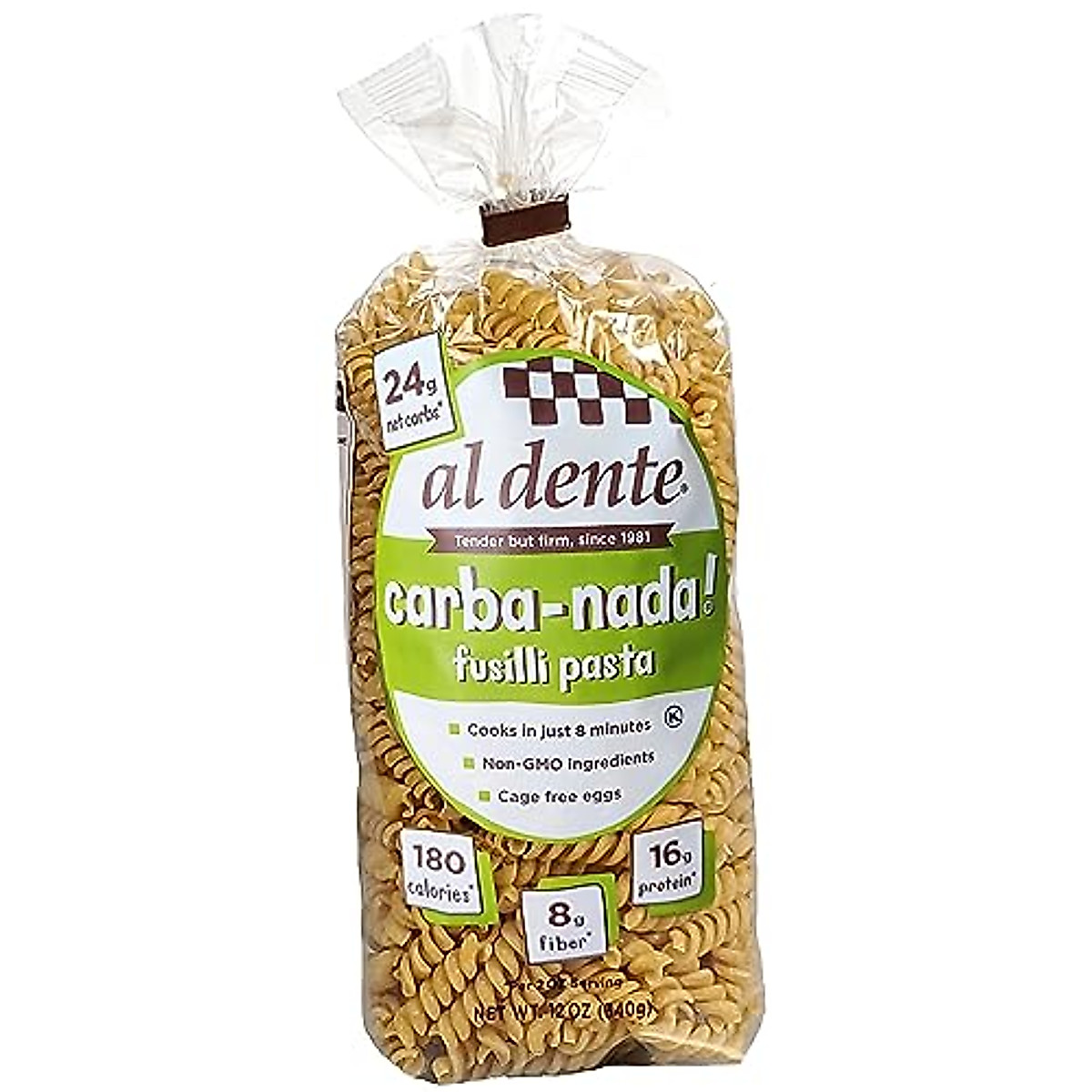 Al Dente Carba-Nada Fusilli, 12 Ounce (Pack of 6)
