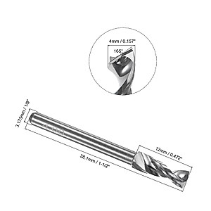 uxcell PCB Drill Bits 4mm Tungsten Carbide Spiral Flute Jewelry CNC Engraving Print Circuit Board Micro Drill Bits 1/8" Shank