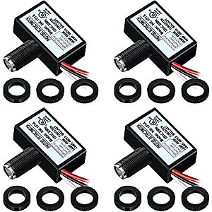 4 Pack 120V AC Photoelectric Switch Light Control Sensor Button Switch with Automatic Illumination Detection Circuit,Dusk to Dawn Senso