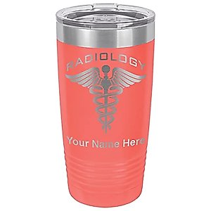 LaserGram 20oz Vacuum Insulated Tumbler Mug, Radiology, Personalized Engraving Included (Coral)
