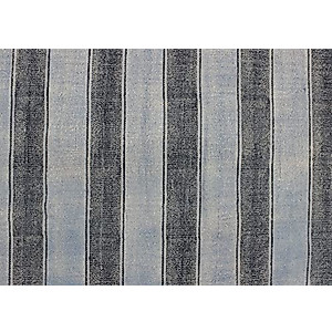 Casavani Hand Block Printed Cotton Dhurrie Striped Tassel Rug Boho Area Rug Easy Care Washable Rugs for Doormat Entryway Living Room Bedroom Hallway Balcony 6x12 Feet Runner