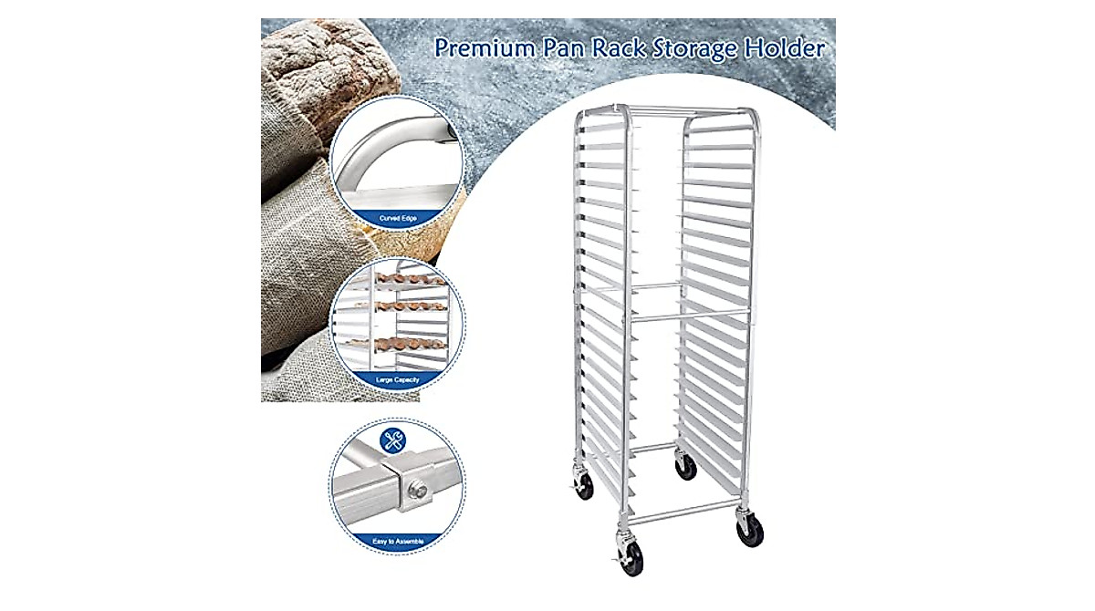 HARDURA 20 Tier Bun Pan Rack - Sturdy & Mobile Storage