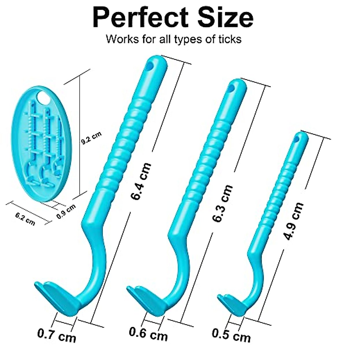 Tick Remover Tool for Dogs, Cats, and Humans - Painlessly Remove Ticks in Seconds - Set of 3 Tick Hooks, Including Storage Box