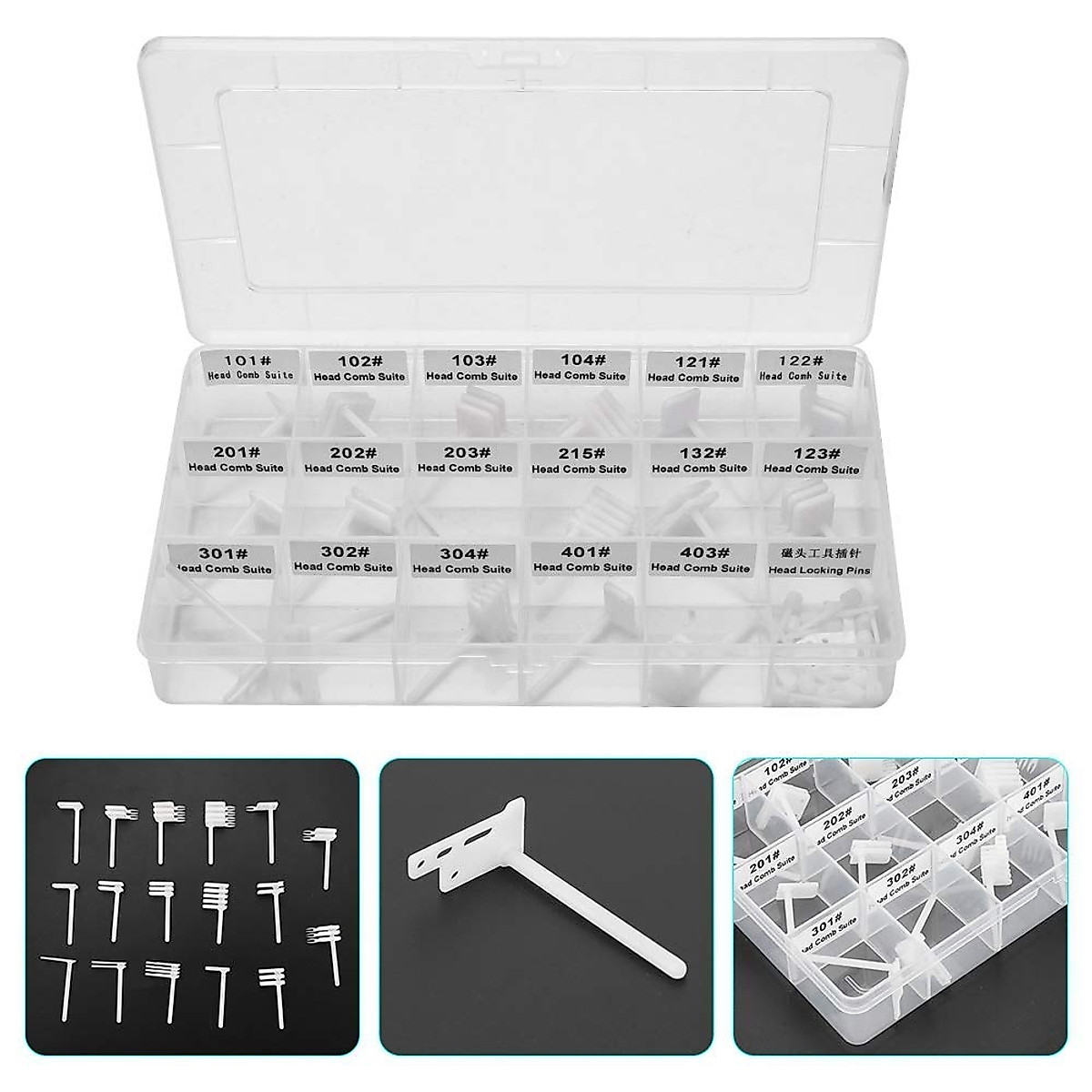 ASHATA Hard Drive Head Replacement Comb, Practical Hard Drive Repair Head Tool Set, Hard Disk Magnetic Head Data Recovery HDD Repair Tool for SAS and SCSI of 2.5" or 3.5"(50Pcs/Kit)