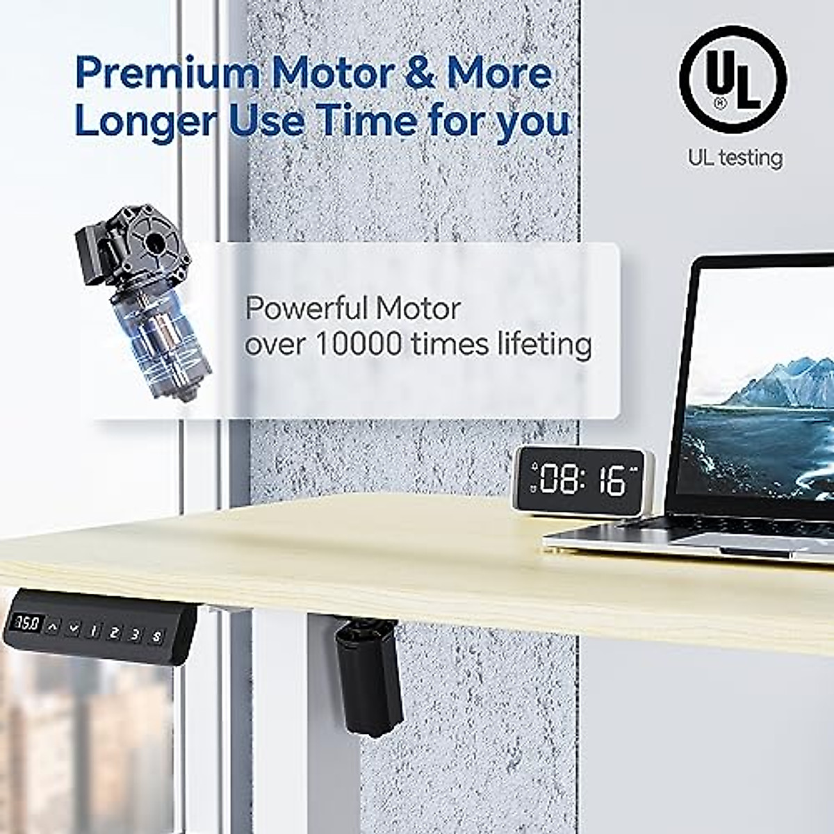 Standing Desk, Height Adjustable Desks with Powerful Motor and Cable Management,Electric Sit Stand Desk with Hight Preset Design for Home Office Use 55x24 in Maple