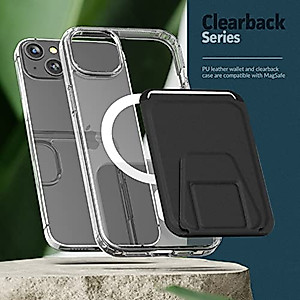Encased Wallet Case Set Designed for iPhone 14 Plus Case with Magnetic Kickstand Card Holder (Screen Protector Included) Compatible with MagSafe, Crystal Clear (3-in-1)