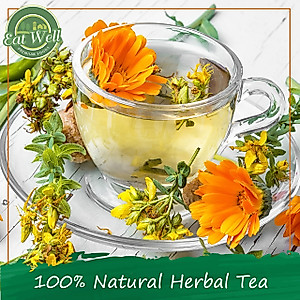 Eat Well Dried Calendula Flowers for Loose Leaf Tea 4 oz, Fragrant Dried Calendula Petals for Calendula Tea, Calendula Buds For Baking, Natural Edible Marigold Flowers, Gourmet Herbal Tea Ingredient