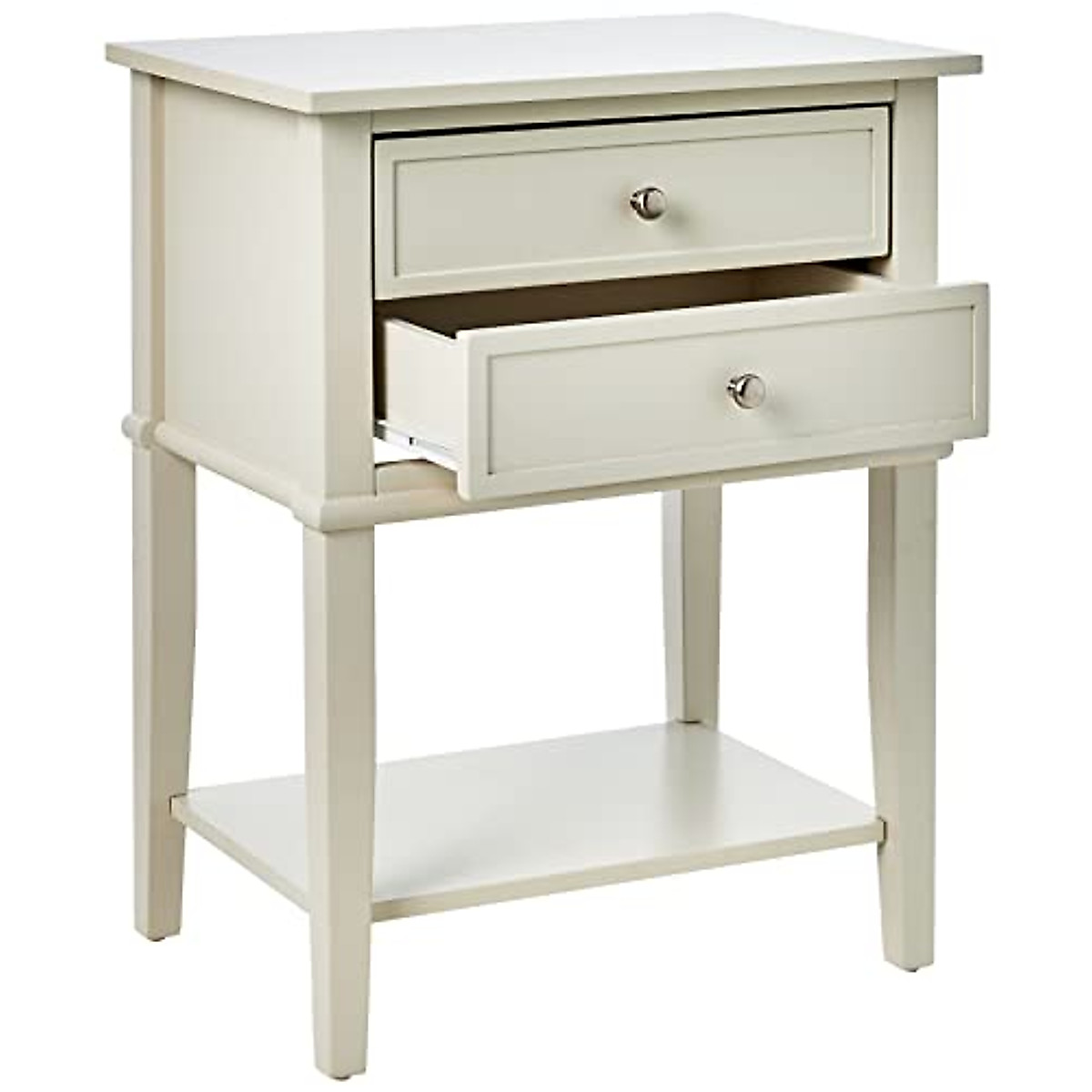 Ameriwood Home Franklin 2 Drawers, Soft White Accent Table