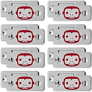 RUBY Monkey Magnets AS-SEEN-ON-TV, Cabinet and Drawer Magnet Sets, Fast and Easy Installation, Just Peel & Stick, Slim Design Fits Virtually Anywhere, 8 Sets