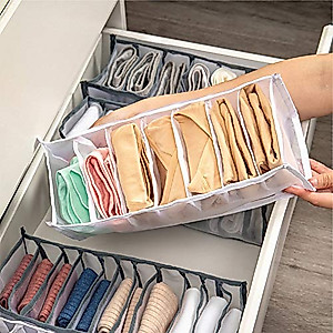 HUAJUHUI L&Z Grid Underwear Storage Collapsible Box, Foldable Drawer Organizer Divider Closet Storage Box for Underwear Bra Sock, Can Be Independently Placed(6+7+11 Cells)