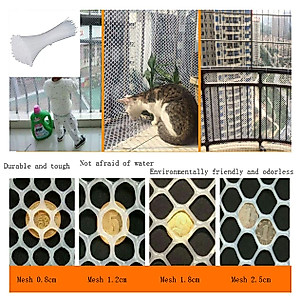 Chicken Wire Mesh Plastic Fence Net Breeding Netting Child Safety Net Lawn Protection Nets Non-slip Net Ventilation Net Flowerpot Mat Net White Mesh 0.8mm/1.2mm ( Color : Mesh1.2mm , Size : 110m )