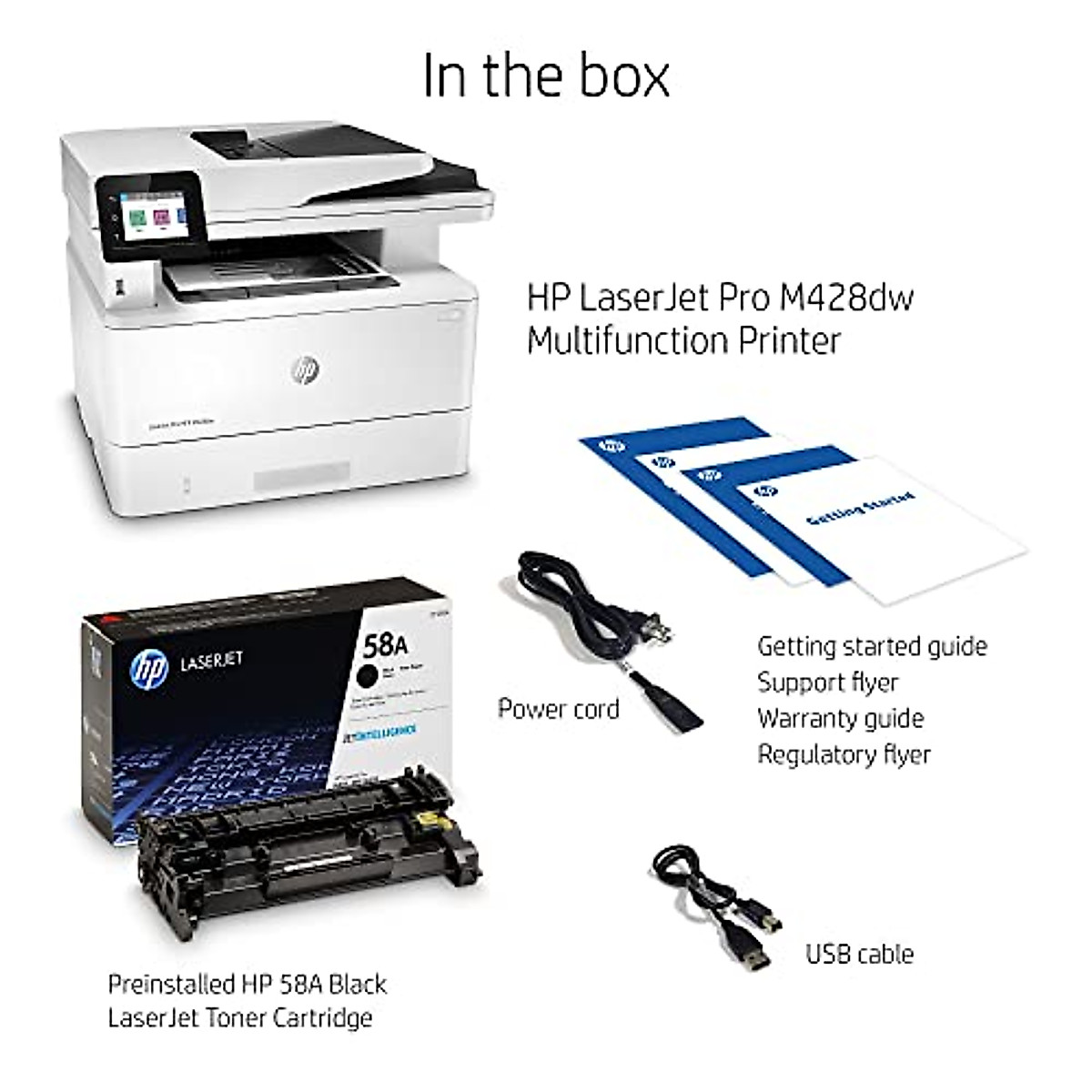 HP Laserjet Pro M428dw Wireless Multifunction Laser Printer with Simple Setup & Security Features (W1A28A)