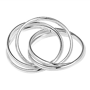 AeraVida Interconnected Puzzle 5 Band .925 Sterling Silver Ring | Classic Wedding Rings For Women | Trendy Comfort Fit Silver Rings for Women | Couple Unisex Ring | Sterling Silver Rings Sizes (10)