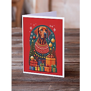 Caroline's Treasures DAC3170GCA7P Vizsla Holiday Christmas Greeting Cards Pack of 8 Blank Cards with Envelopes Whimsical A7 Size 5x7 Blank Note Cards
