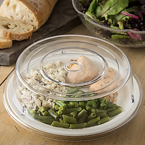 Carlisle FoodService Products 198907 Polycarbonate Plate Cover, 10-19/32" Diameter x 3" Height, Clear (Case of 12)