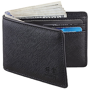 Gostwo Slim Wallet for Men Minimalist Leather ID Window Front Pocket Bifold Wallet