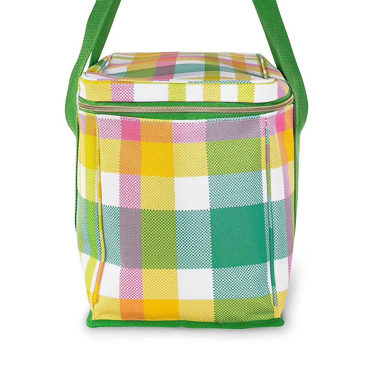 Kate Spade New York Large Capacity Insulated Cooler Bag, Soft Sided Portable Beach Cooler-Tote for Women, Garden Plaid