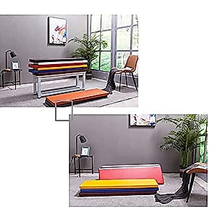 ZHOUZHOU Leather Bench Cushion,Long Thick Soft Sofa Swing Chair Cushion Pad,Non-Slip Waterproof Leather Chair Seat Mat for Outdoor/Indoor/Garden/Patio,Brown, 24*12inch