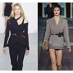 Fashion Belt for Women`s Dress and pants with Removable Mini Waist Bag, Cell Phone Pocket (Coffee), 43 inch