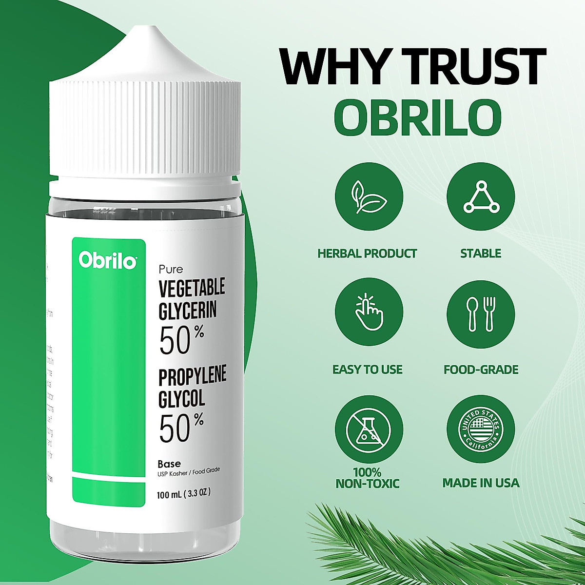 100 mL (3.3 oz.) 70/30 Blend Vegetable Glycerin (VG) & Propylene Glycol (PG), Pure USP Kosher, Food Grade, DIY