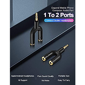 Bundle – 2 Items: USB C to 3.5mm Headphone Adapter and Headphone Splitter Adapter