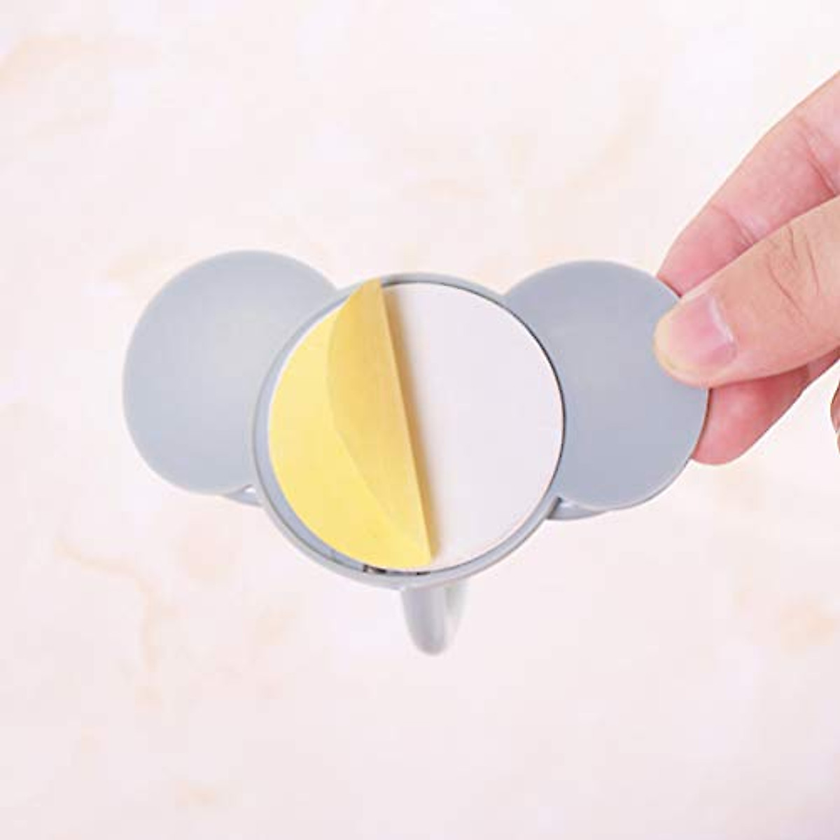 DOITOOL 6PCS Punch Free Wall Hanging Hooks Elephant Shape Wall Hangers Traceless Rotational Storage Hooks for Home Kitchen Bathroom (Green, Blue, Pink)