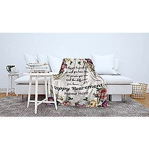 Naughty Puppy Personalized Retirement Gift| Sunflower Fleece Blanket| Teacher Retirement Gift| Personalized Gift for Nurse| Retirement Gifts for Women| Gift for Mom JB124 (50x60 inch)