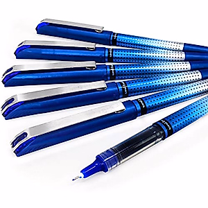Uni-Ball UB-185S Vision Needle Rollerball Pen – 0.5mm Needle Point – Pack of 6 – Blue