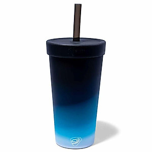 Silipint: Silicone 22oz Straw Tumblers: 2 Pack - Sun Storm & Moon Beam - Unbreakable, Sustainable, Hot/Cold, Airtight Lid, Travel