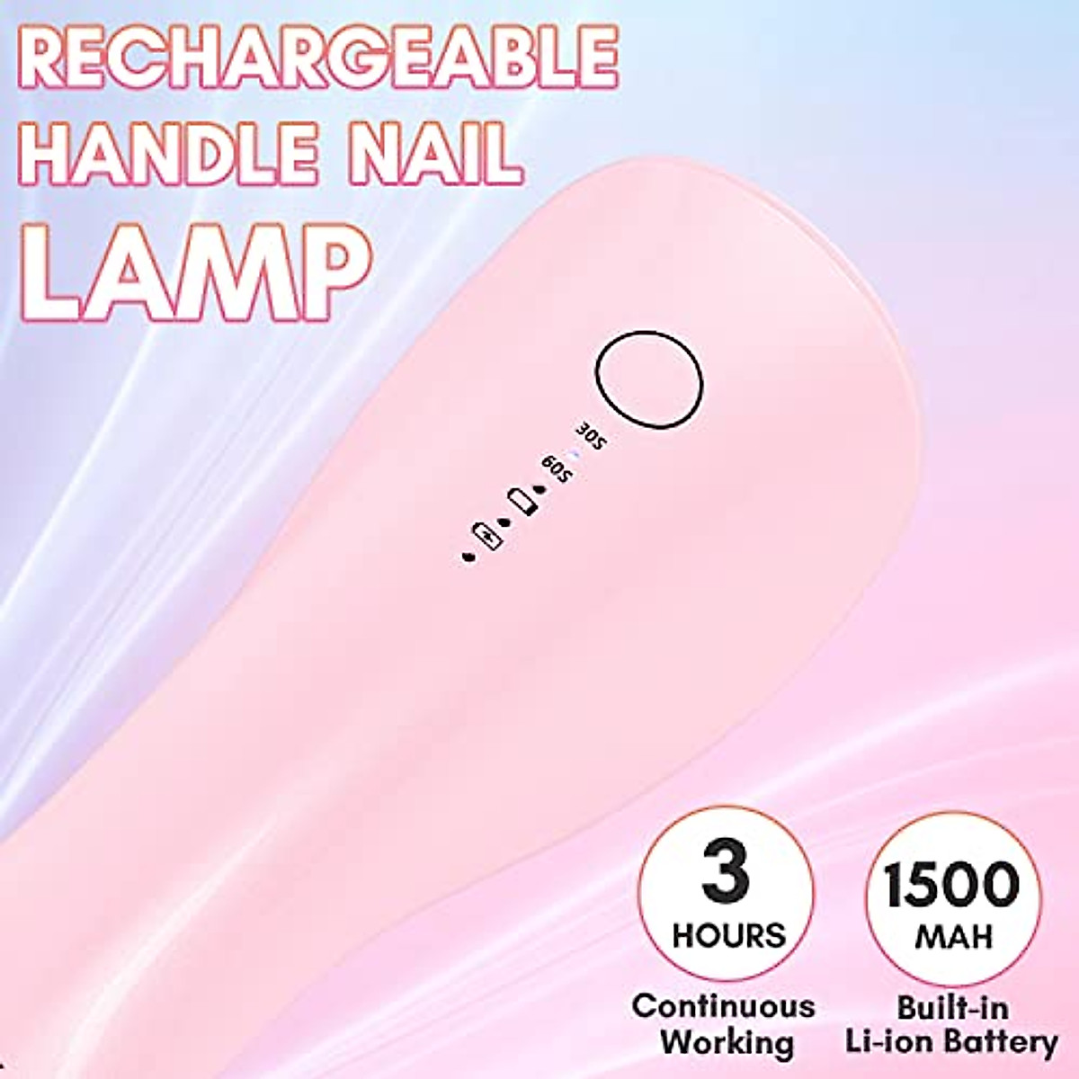 Makartt Mini UV LED Nail Lamp, Rechargeable Portable Light for Rhinestone Glue, Flash Curing Gel Polish Dryer with 2 Timers, Manicure Lamp for Nail Art