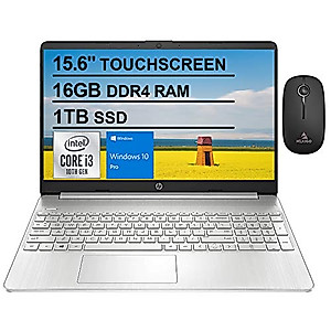 2021 HP Pavilion 15.6 Inch Touchscreen Laptop, Intel Core i3-1005G1 (Beats i5-7200U), 16GB DDR4 RAM, 1TB SSD, Bluetooth, Webcam, Win10 Pro, Silver + NexiGo Bundle