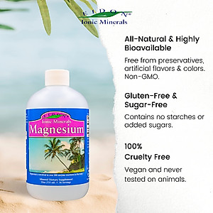 Eidon Liquid Magnesium Concentrate - Ionic Magnesium Drops Supplement for Adults, Men and Women, Supports Muscle Relaxation, Bioavailable, No Additives or Preservatives - Magnesium Chloride, 18 oz