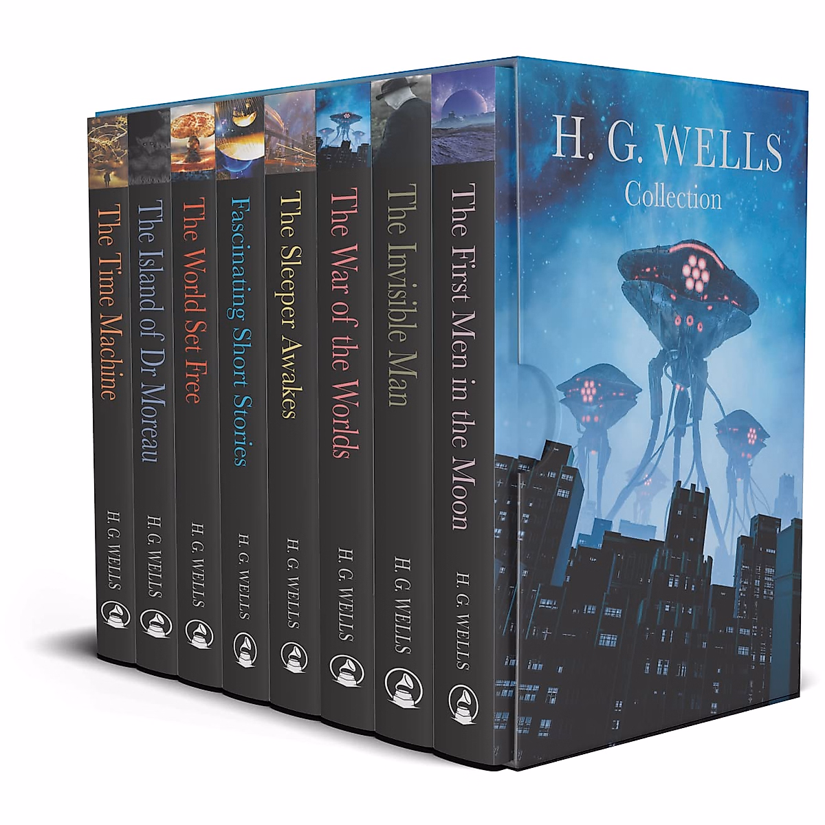 The Classic H. G. Wells Complete 8 Books Collection Box Set (War of the Worlds, Time Machine, World Set Free, First Men in the Moon, Invisible Man, Sleeper Awakes, Fascinating Short Stories & More)