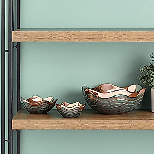 nambe Small Copper Canyon Bowl | 6-Inch Fruit or Snack Bowl for Kitchen Counter, Table, Mantel Décor | Decorative Scalloped Edge Vegetable Basket | Salad Serving Bowl | 16-Ounce