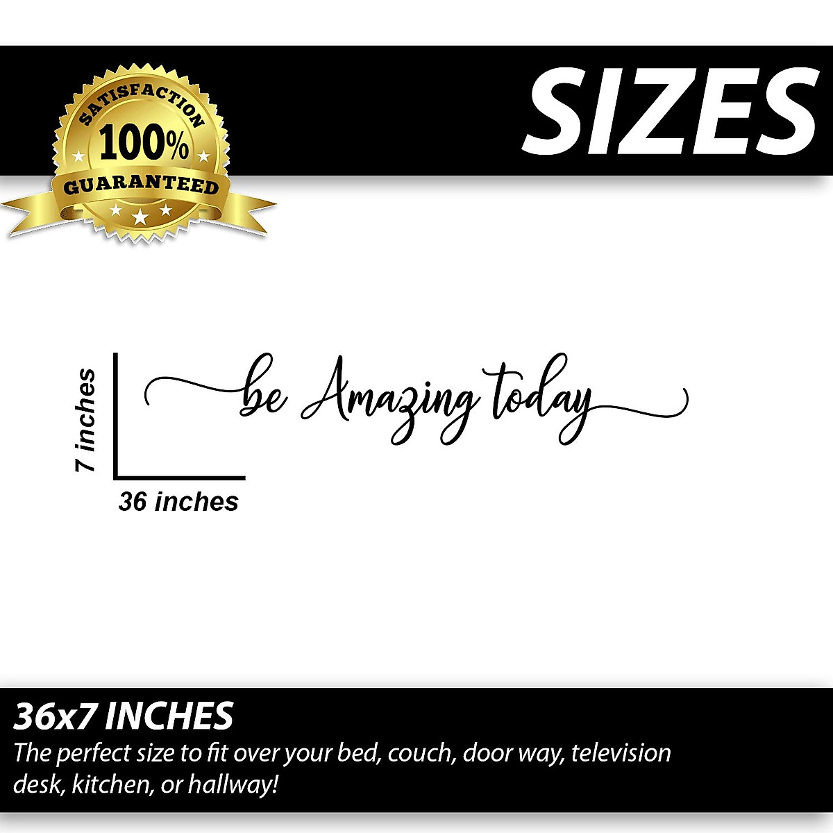 My Vinyl Story - Be Amazing Today - Wall Decals for Bedroom Inspiring Motivational Decal Quote Religious Words and Saying Sticker Sign Family Decor Removable Vinyl for Living Room Home 36x7 Inches