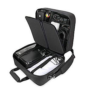 USA GEAR Projector Case - Portable Projector Bag Compatible with Epson Home Cinema 1060, GooDee 2020, YABER Y30, and More Movie Projectors - Scratch Resistant and Customizable Interior (Black)
