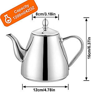 SANQIAHOME Stainless Steel Teapot Coffee Servers 1500ml