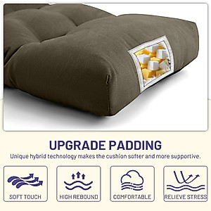 Outdoor Bench Cushion for Indoor/Outdoor Furniture - Thickened Non-Slip Custom Cushions for Piano, Window, Porch Swings, Dining Bench (48x18x4 Inch, Hemp Brown)