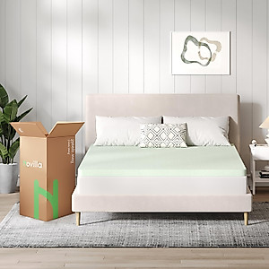 Novilla Full Size Mattress Topper, 2 Inch Gel Memory Foam Full Mattress Topper for Cool Night Sleep & Enhanced Comfort, CertiPUR-US Certified Foam, Green