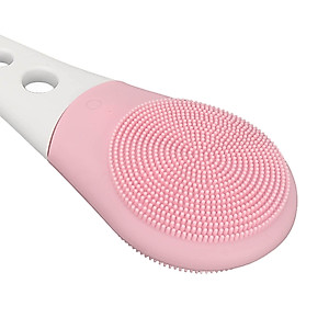 Electric Body Shower Brush, USB Rechargeable Exfoliating Shower Brush for Deep Cleaning, Waterproof Silicone Bath Shower Scrubber with Long Handle, Home Beauty Salon Massage Bath Brush Pink
