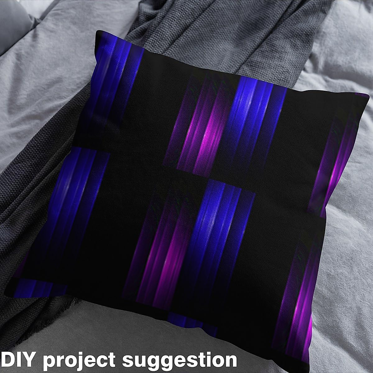 Feelyou Purple Blue and Black Geometric Ombre Upholstery Fabric for Chairs 10 Yards Abstract Striped Fabric by The Yard Kids Women Men Lightning Flash Waterproof Outdoor Fabric DIY Reupholstery Fabric