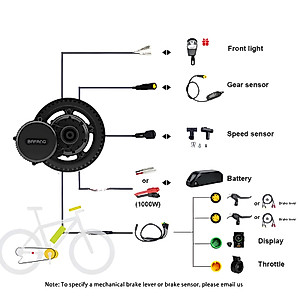 BAFANG BBSHD 48V1000W BBS02B 48V 500W/750W Electric Bike Conversion Kit with DP-C18/C965/850C/750C LCD Display with 48V/52V Lithium Ion Battery(Optional) Ebike DIY Kit
