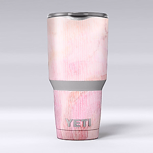 Design Skinz The Pink Orange Watercolors Under a Microscope - Skin Decal Vinyl Wrap Kit Compatible with The Yeti Rambler Cooler Tumbler Cups